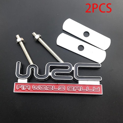 Pair WRC World Rally Grille Logo Car Front Hood Emblem Badge Decal ...