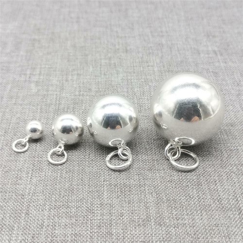 925 Sterling Silver Round Bead Ball Charms 6mm - 24mm for Bracelet ...