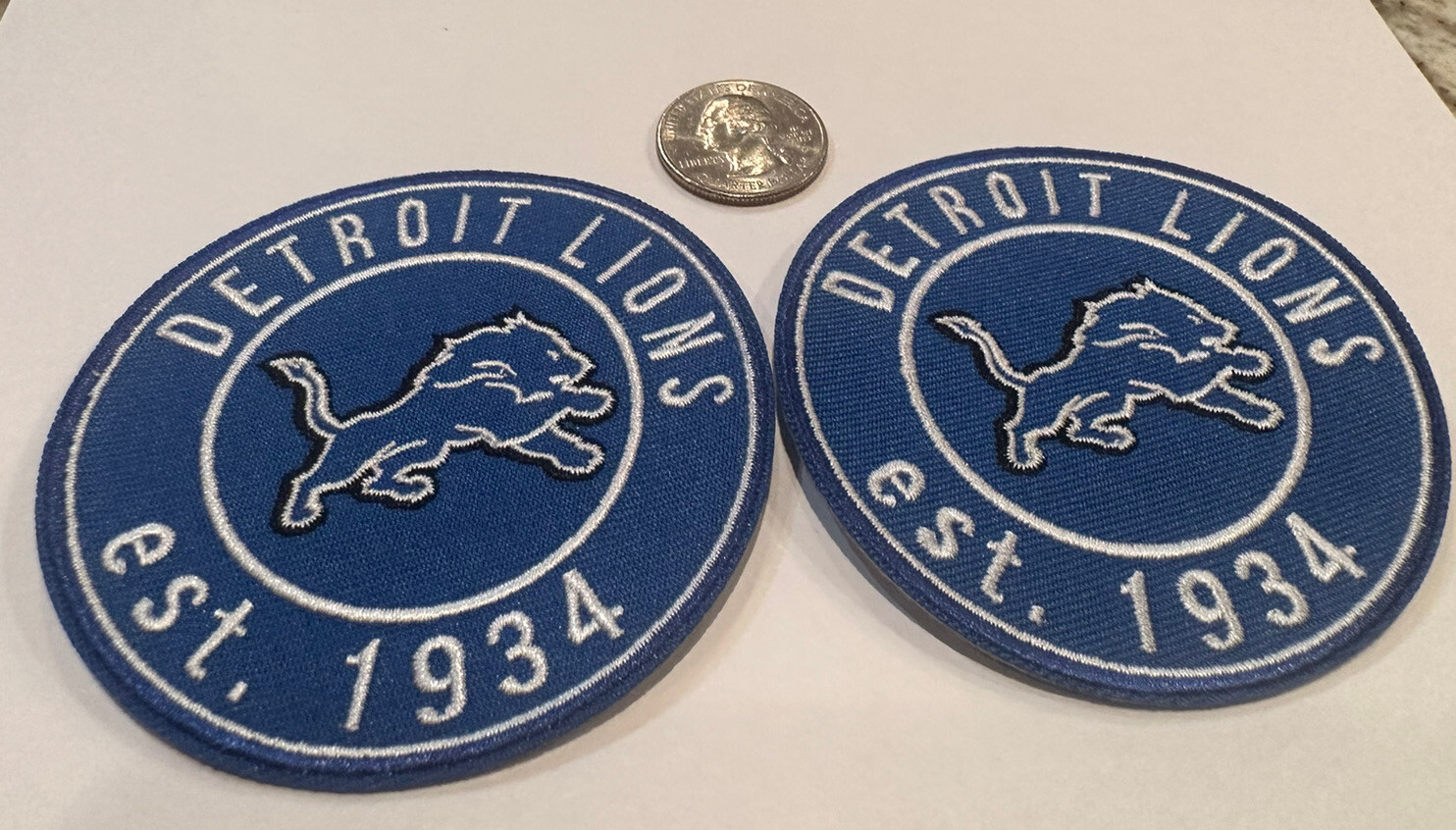 (2)-Detroit Lions Vintage iron -on Embroidered Patches. 3" x 3 ...