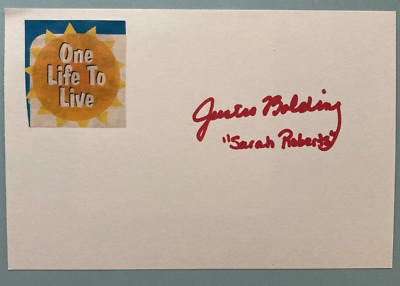 Justis Bolding Signed Index Card 4”X6” Sarah Roberts One Life to Live ...