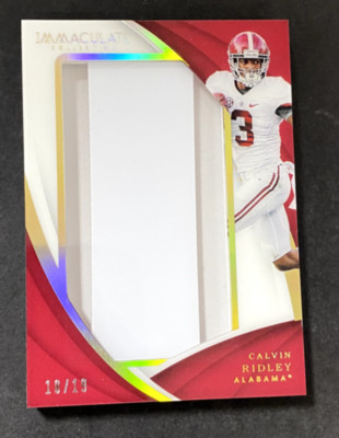 2018 PANINI IMMACULATE CALVIN RIDLEY 18/19 HELMET STRIPE ALABAMA ...