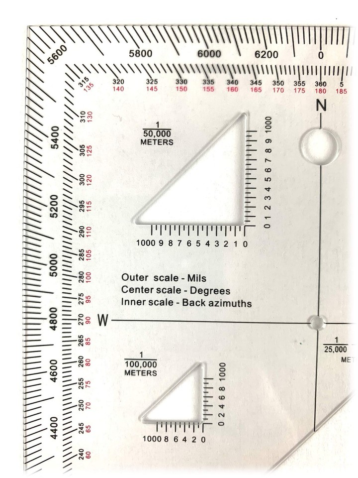 Military Protractor - Perfectly Cut for Land Nav | eBay
