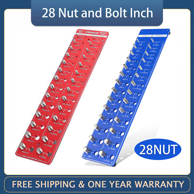 Nut and Bolt Thread Checker 28 Thread Identifier Gauge Inch and Metric ...