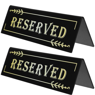 2 Pcs Reserved Table Signs Inverted Triangle Card Dining Room Banquet ...