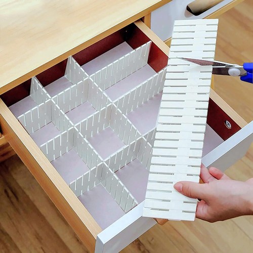 GesangF 40 Pcs Diy Grid Drawer Divider Adjustable 32cm×7cm, white | eBay