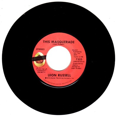 Leon Russell – Tight Rope / This Masquerade: 1972 Classic Rock 45; VG+ ...