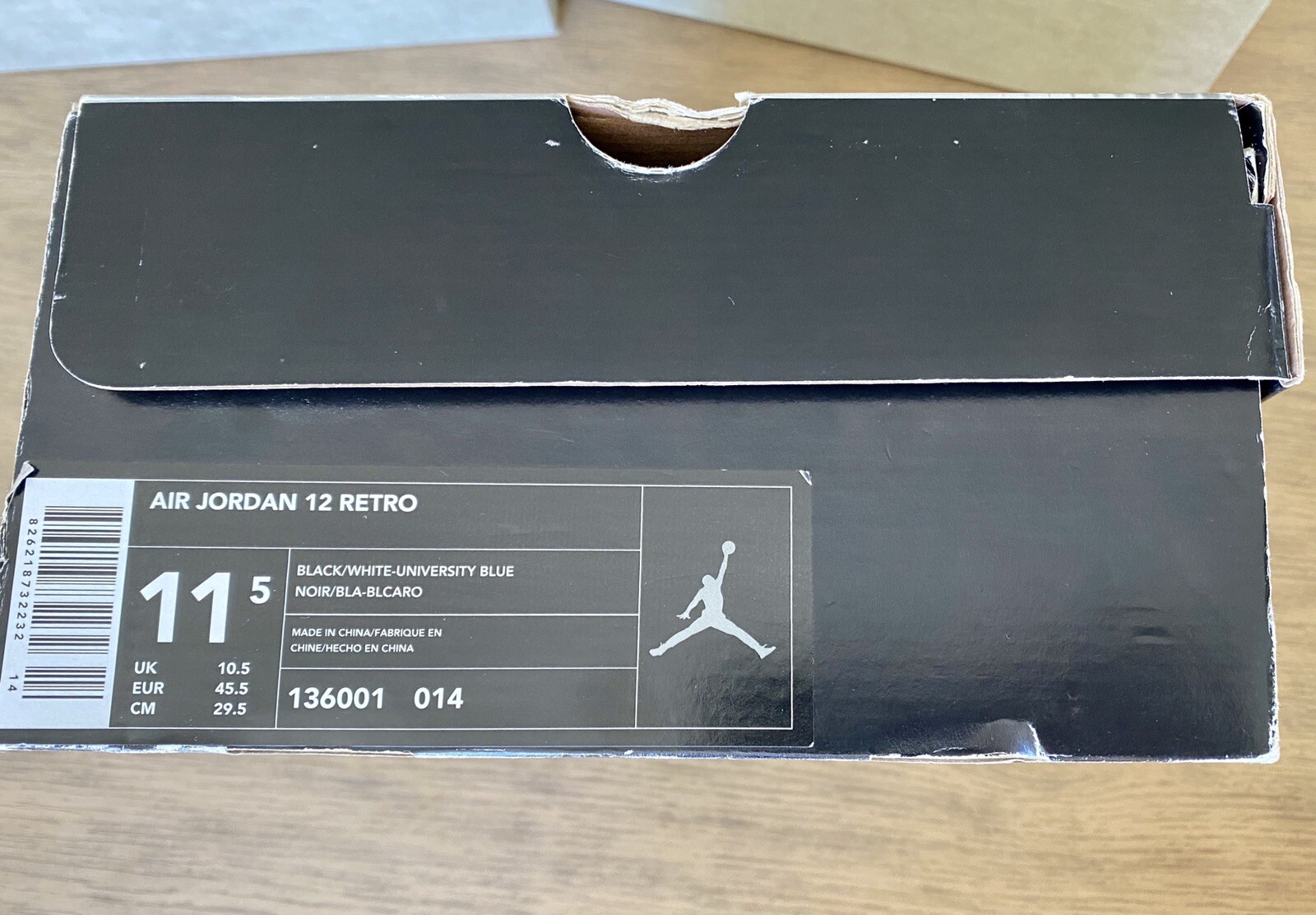 NDS Nike Air Jordan XII Retro 12 Black Nubuck University Blue Sz 11.5 ...