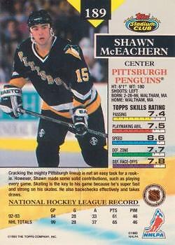 1993 Stadium Club #189 Shawn McEachern Pittsburgh Penguins | eBay
