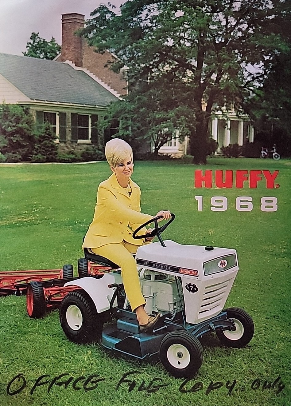 Huffy Huffman 1968 Riding Lawn Tractor Walk-Behind Tiller Mower Sales ...