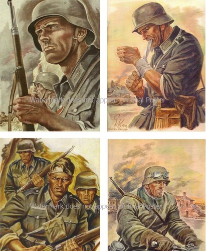 Poster German soldier Set WW2 wehrmacht wall art print vintage ...
