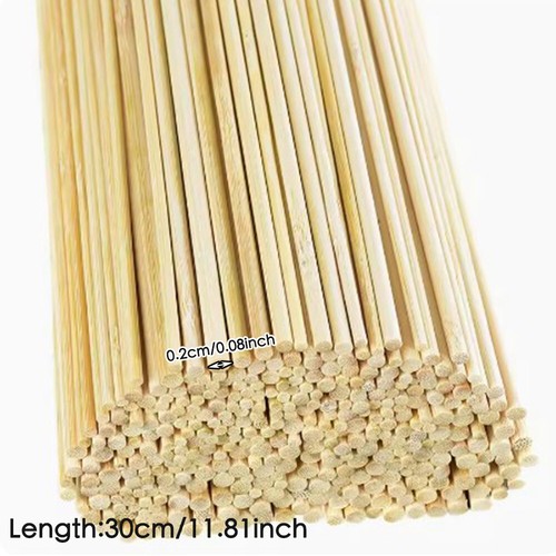 100Pcs 30cm*2mm Round Wood Stick Rod DIY Making Model Toy Material ...