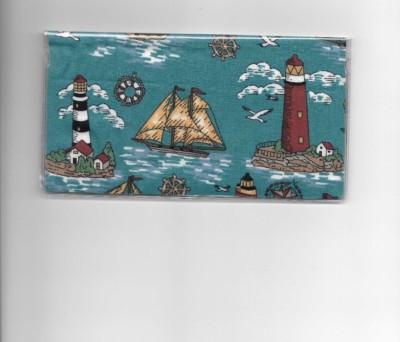 LIGHTHOUSE CHECKBOOK COVER SHIPS OCEAN SEA FABRIC SHIP | eBay