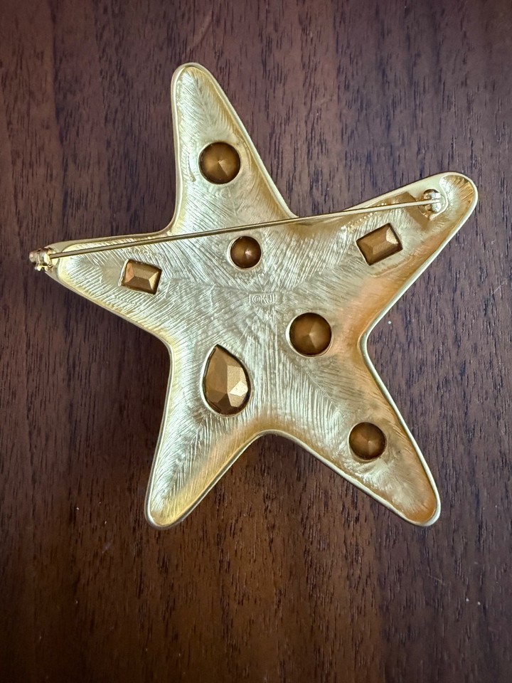 Vintage KJL Kenneth Jay Lane Jackie Kennedy Star Brooch Large Crystal ...