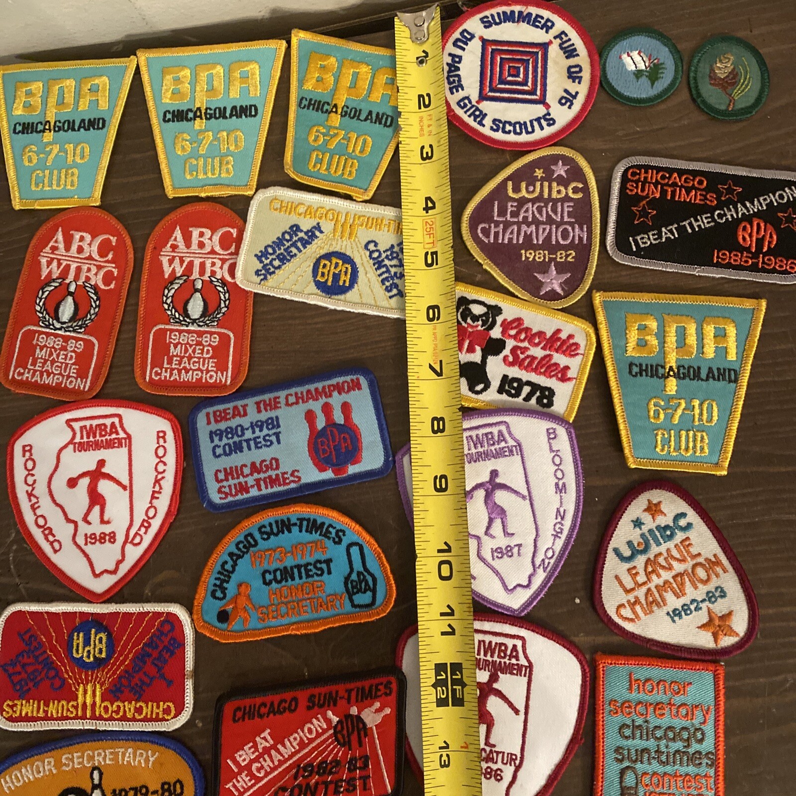 Lot Of 21 Vintage Bowling patches /chicago sun times 1978 / BPA/ WIBC ...