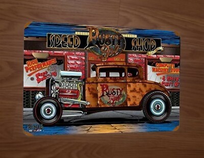 Hot Rod Rusty Bolt Speed Shop Artwork 8x12 Metal Wall Sign | eBay