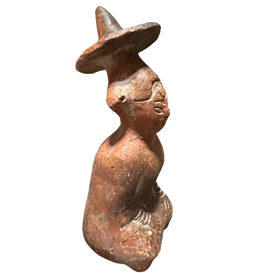 1973 Vintage Mexican Terra Cotta Clay Pottery Statue Aztec/Mayan Figure ...