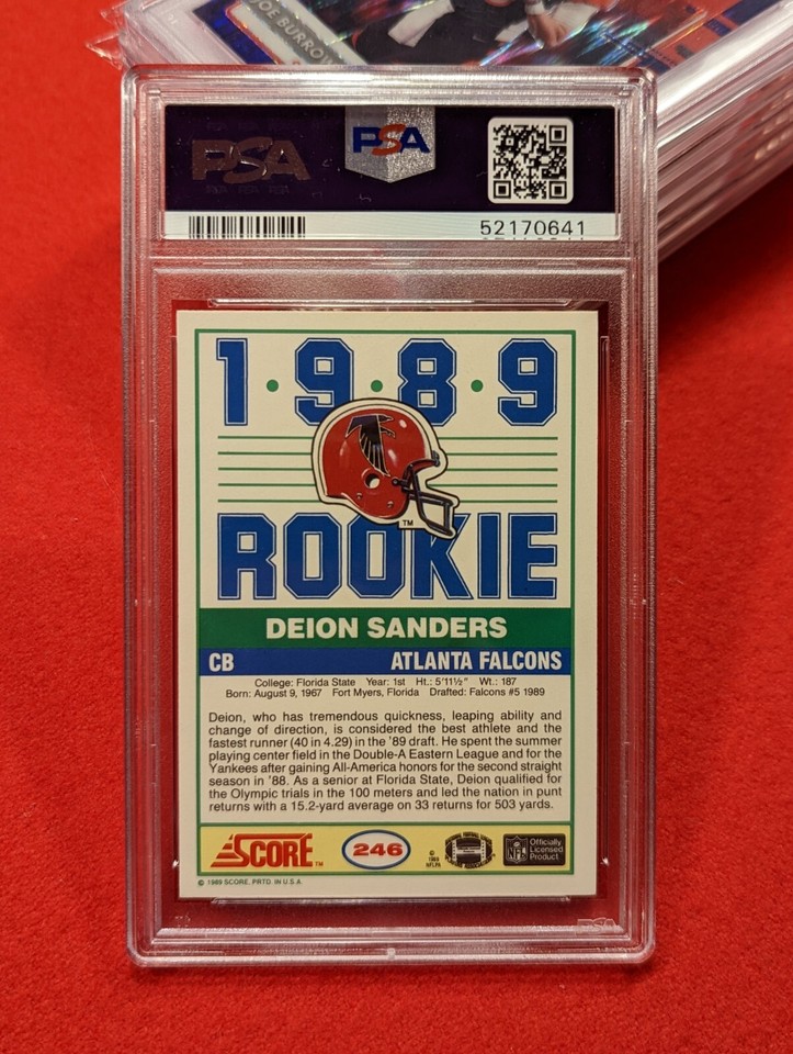 1989 Score Deion Sanders ROOKIE CARD PSA 9 MINT | eBay