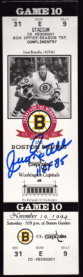 JEAN RATELLE AUTOGRAPHED BOSTON BRUINS 1995 GARDEN FINAL SEASON UNUSED ...