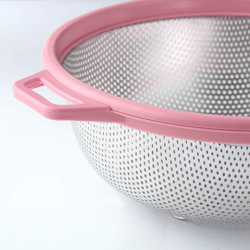 Stainless Steel Colander With Handle and Legs Large Metal Strainer 5 ...
