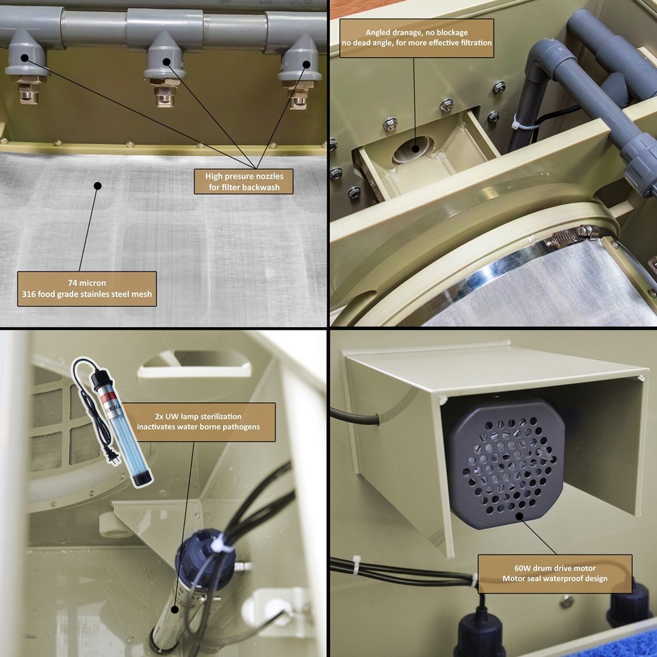Macro Drum Pond Filter with Filter Media,Integrated Filtration ...