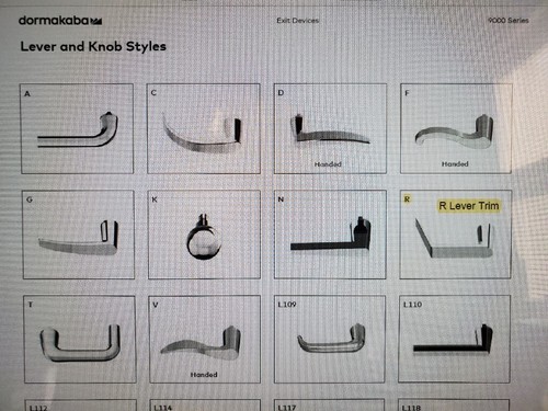 NEW Dorma 9000 Trim YR08 630 Exit Device Trim w/cyl, Wide Stile ...