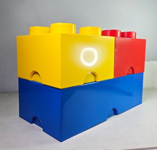 Lego Storage Brick Multi-Pack 3 Piece Set Red Yellow Blue 1 Large 2 ...