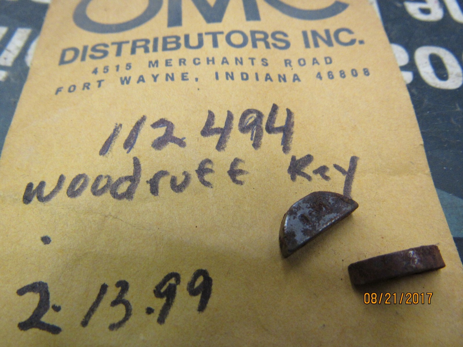 2 NEW OEM OMC EVINRUDE JOHNSON WOODRUFF KEYS 112494 | eBay