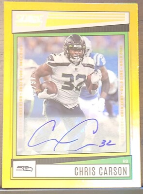 2022 Score Football #175 Chris Carson Gold Zone Auto Autograph /50 | eBay