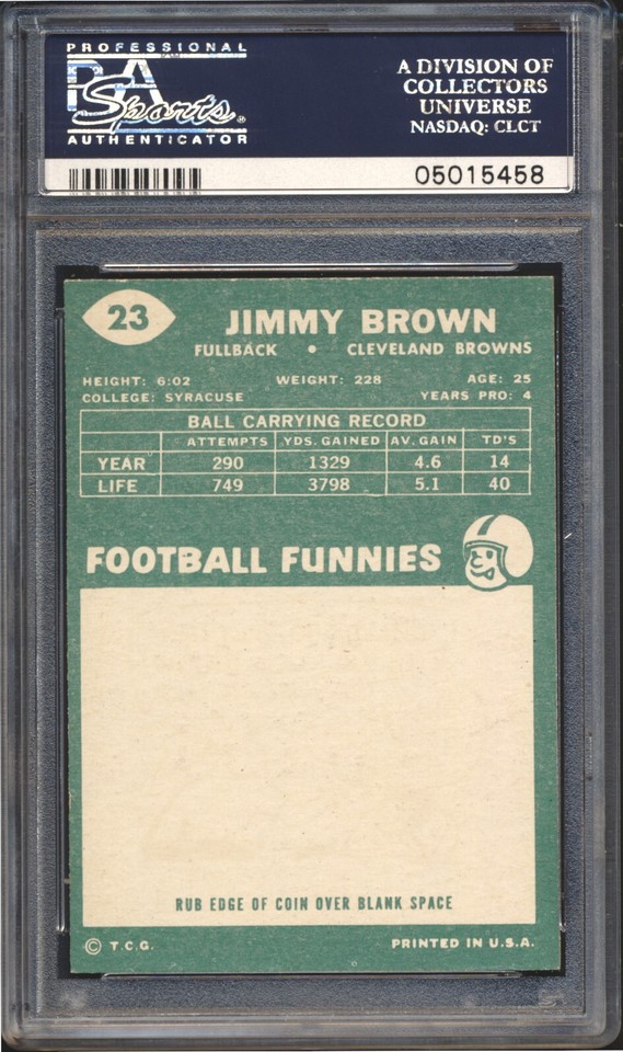 1960 Topps Football Jim Brown #23 PSA 8 CLEVELAND BROWNS NM-MT HOF | eBay
