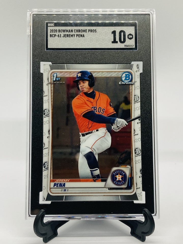 Jeremy Pena RC 1st Bowman Chrome SGC 10 Gem Mint Houston Astros Rookie ...