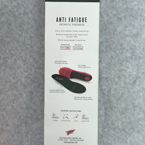 New Red Wing Shoes Anti Fatigue Orthotic Footbeds Shoe Inserts Mens 9 ...
