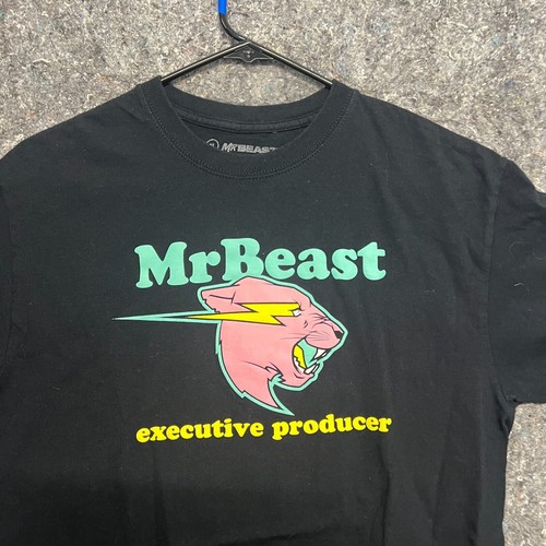 Mr Beast Shirt Men M Black Short Sleeve Dark Academia Streetwear T ...