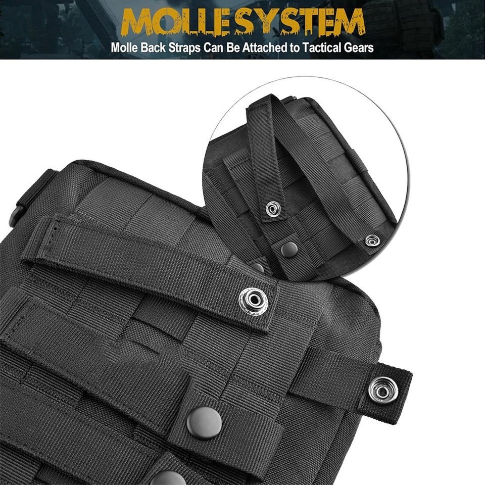 2X Tactical MOLLE Pouch Horizontal Admin Pouch EDC Pouch Utility Tool ...