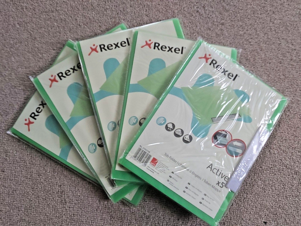 Rexel Active Tab Folders - 5x packs of 5 = 25 folders in total. Total ...