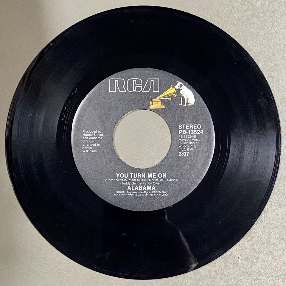 Alabama The Closer You Get 1983 / You Turn Me 1982 On 45 RPM Vinyl ...