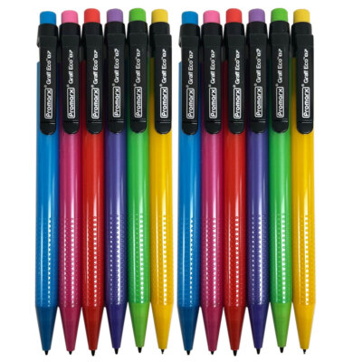 12 Mécanique Crayons Avec Gommes Rechargeable 0.7mm #2 Hb Point Filles ...