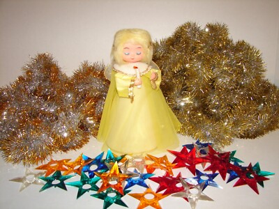 Vintage GLO Star Light Covers LOT Christmas Tree Topper Angel Gold ...