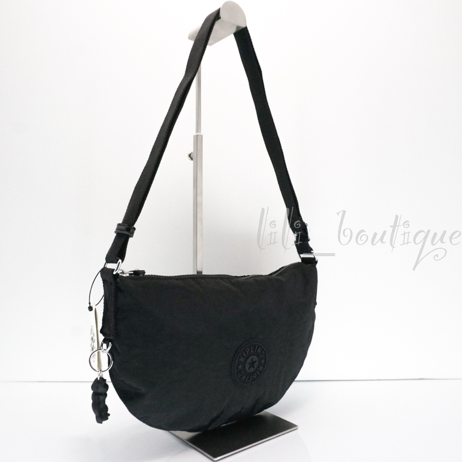 NWT Kipling KI7130 Emelia Shoulder Crossbody Bag Zipper Polyamide Black ...