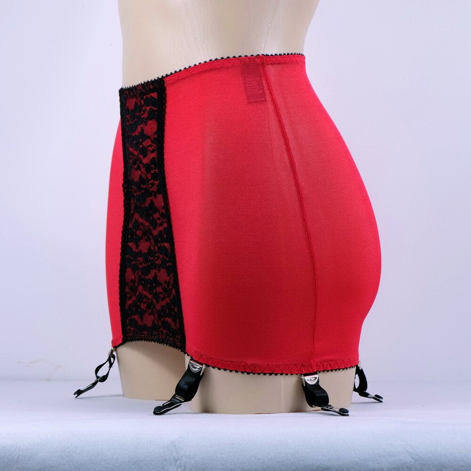 Luxallacki Open Bottom Girdles Lace Panel 6 Straps Garter Belt ...