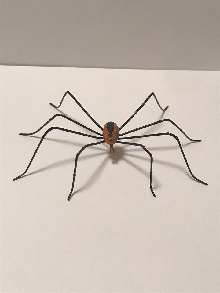 Handmade Hand painted 5" Black & Orange Daddy Long Legs Spider Figurine ...