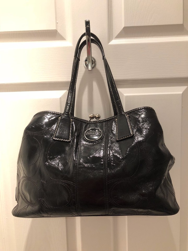 COACH Black Patent Leather F15658 Handbag | eBay