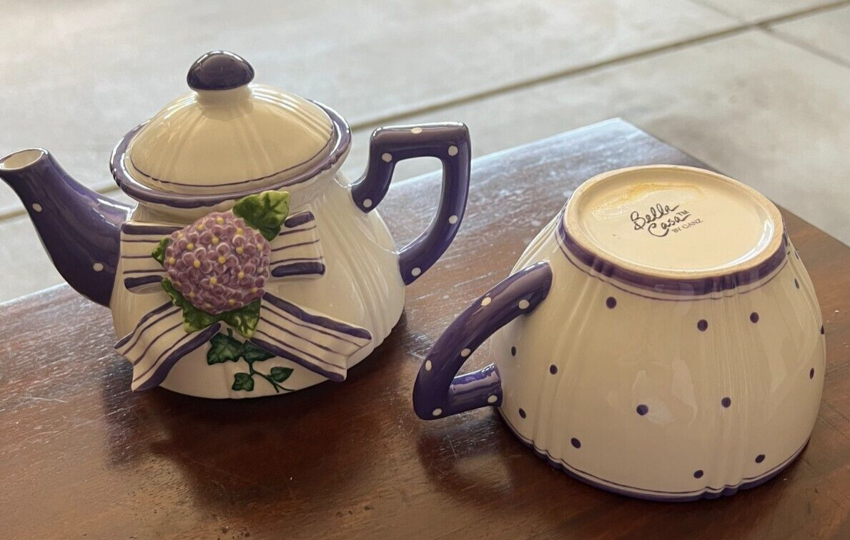 Bella Casa by Ganz Tea For One Stackable Teapot & Cup- 3 Piece Set ...