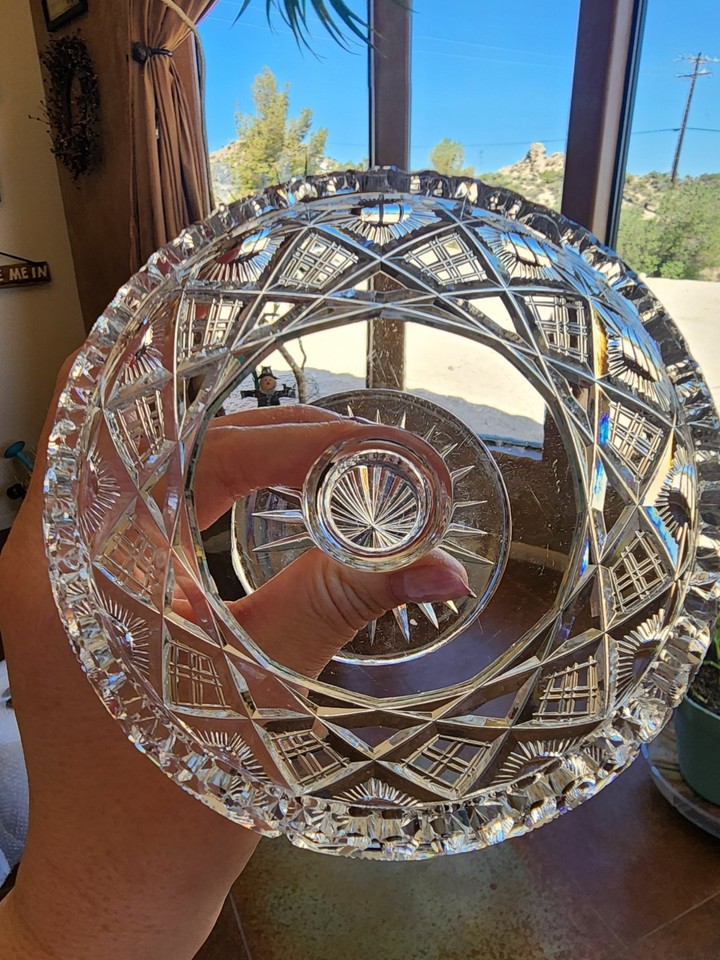 Compote ABP American Brilliant Period Cut Glass Crystal Sawtooth Edge ...