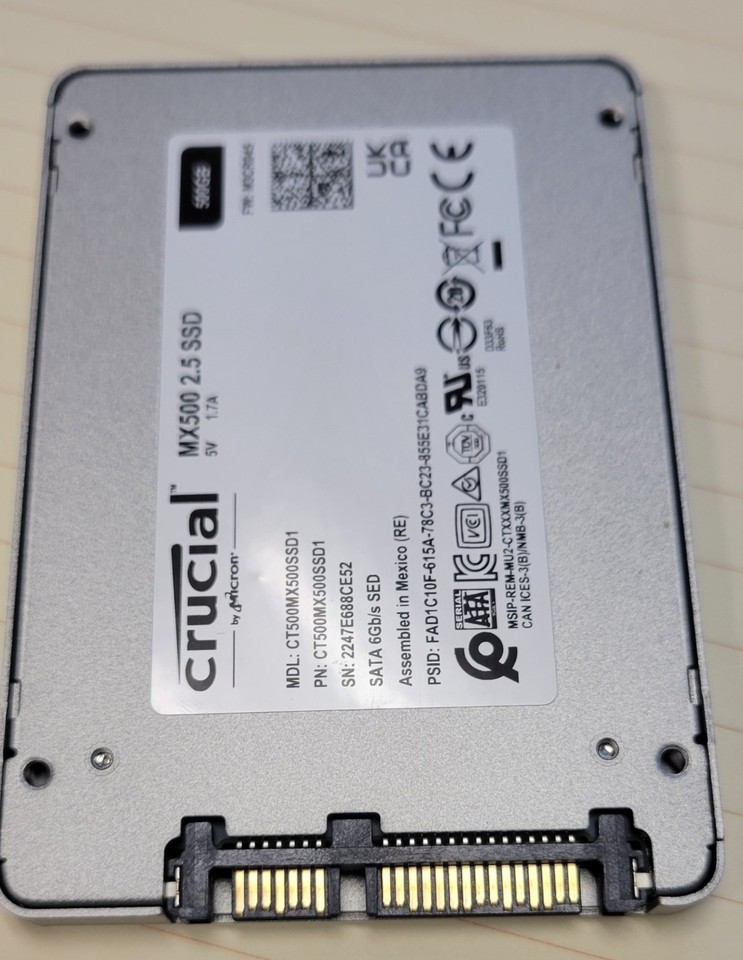 Crucial MX500 500 GB,Internal,2.5 inch (CT500MX500SSD1) Solid State ...