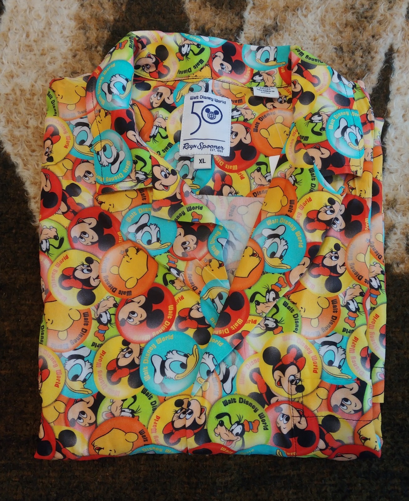 NWT Walt Disney World 50th Anniversary Reyn Spooner Mickey Camp Shirt ...
