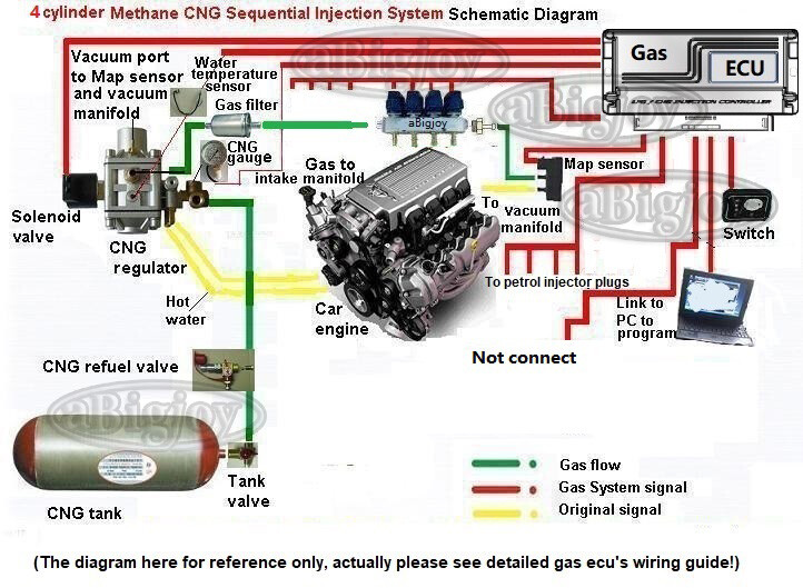 Methane CNG Gas Sequential Injection Conversion Kits for 3/4Cylinder ...