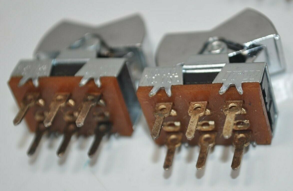 Lot of 5 NOS ITW 2 Pole Double Throw DPDT Rocker Switch 4A 125VAC .5A ...