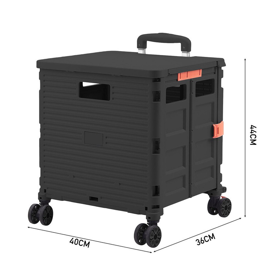 Foldable Trolley Crate Boot Cart Mobile Shopping Camping Picnic Storage ...