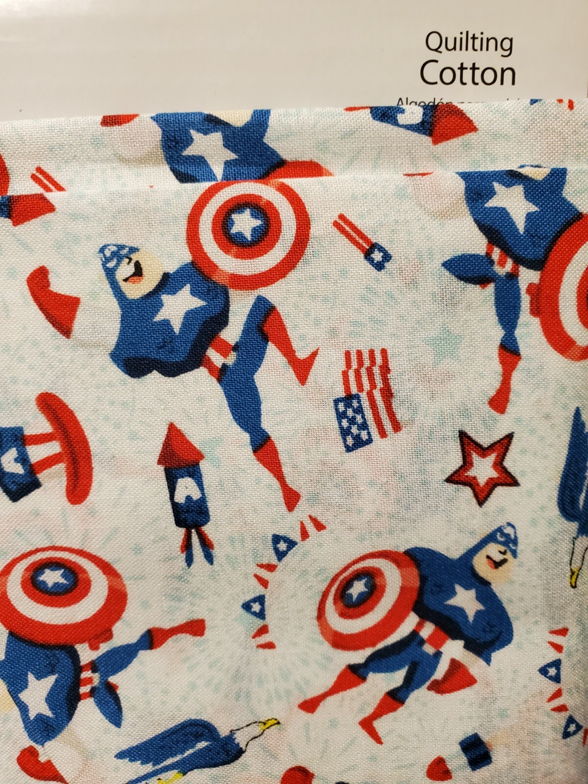 MARVEL PATRIOTIC CAPTAIN AMERICA TOSS FABRIC - 3.6 YARDS - QUILTING ...