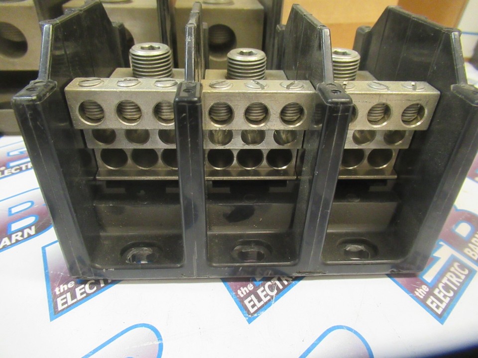BUSS 16371-3, 310 Amp, 350 Volt, 3P, PDB, (1) 350-6 X (6) #2-14, (3) 1/ ...